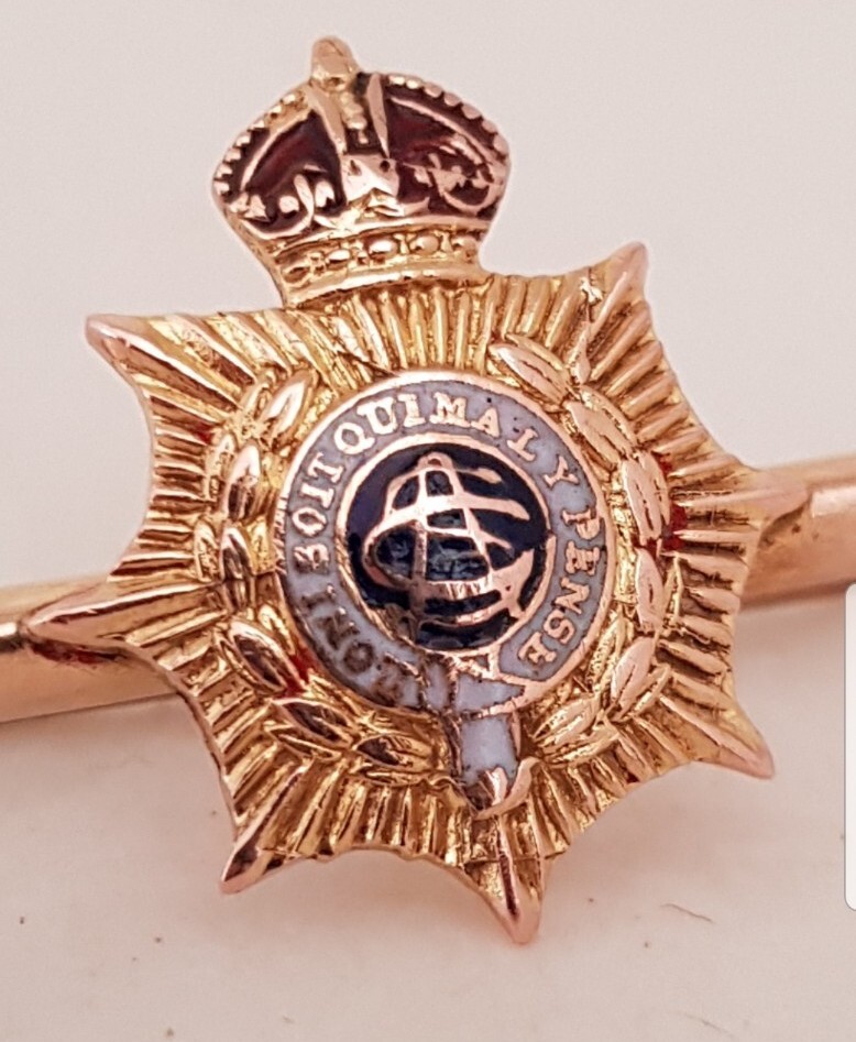 Antique 9ct Yellow gold bar brooch. "The Army Service Corps. " | eBay UK