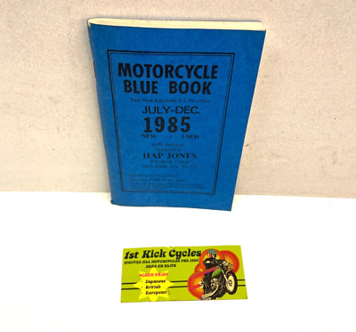 VINTAGE 1985 MOTORCYCLE BLUE BOOK JULY-DECEMBER HAP JONES | eBay