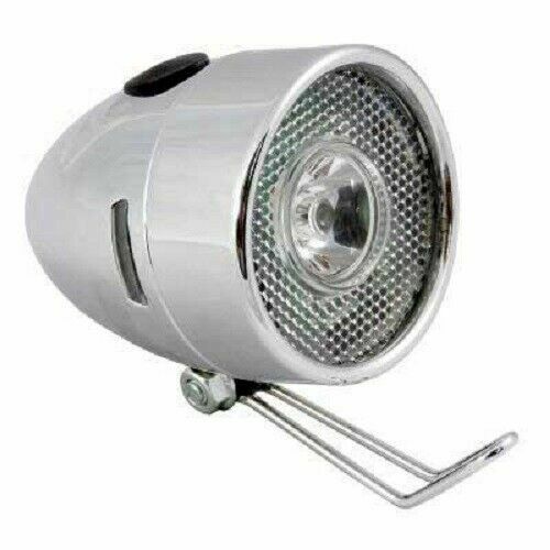 Kiley Retro Classic Bicycle Bullet Head Light 1W Super LED Metal Chrome ...