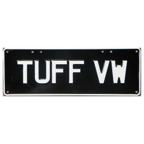 Novelty Number Plate - Tuff Vw White On Black AUS Licence Plate Sign ...