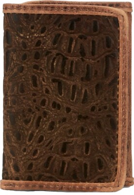 Tony Lama Western Mens Trifold Wallet Leather Hornback Embossed Brown ...