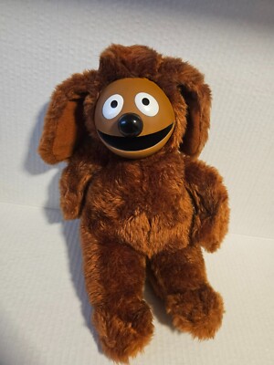 RARE Vintage Jim Henson's Rowlf the Dog Muppets Plush w/ Vinyl Face 12 ...