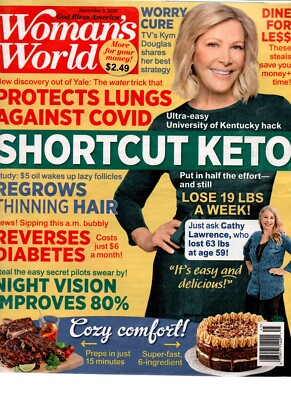 Woman's World Magazine November 9 2020 Shortcut Keto Worry Cure Reverse ...