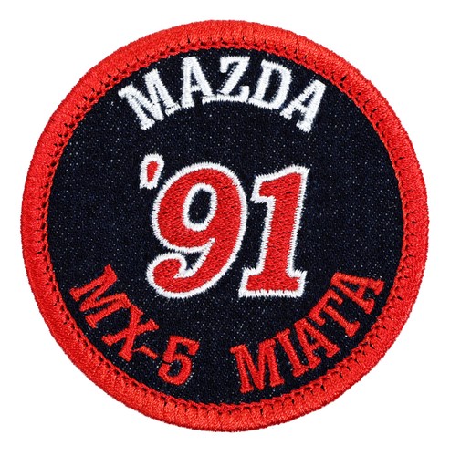 1991 Mazda MX-5 Miata Embroidered Patch Black/Red Iron-On Sew-On Hat ...