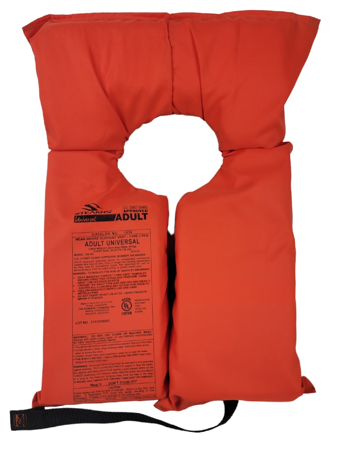 Stearns Off Shore Type II Orange Adult Universal Life Jacket Reflective ...