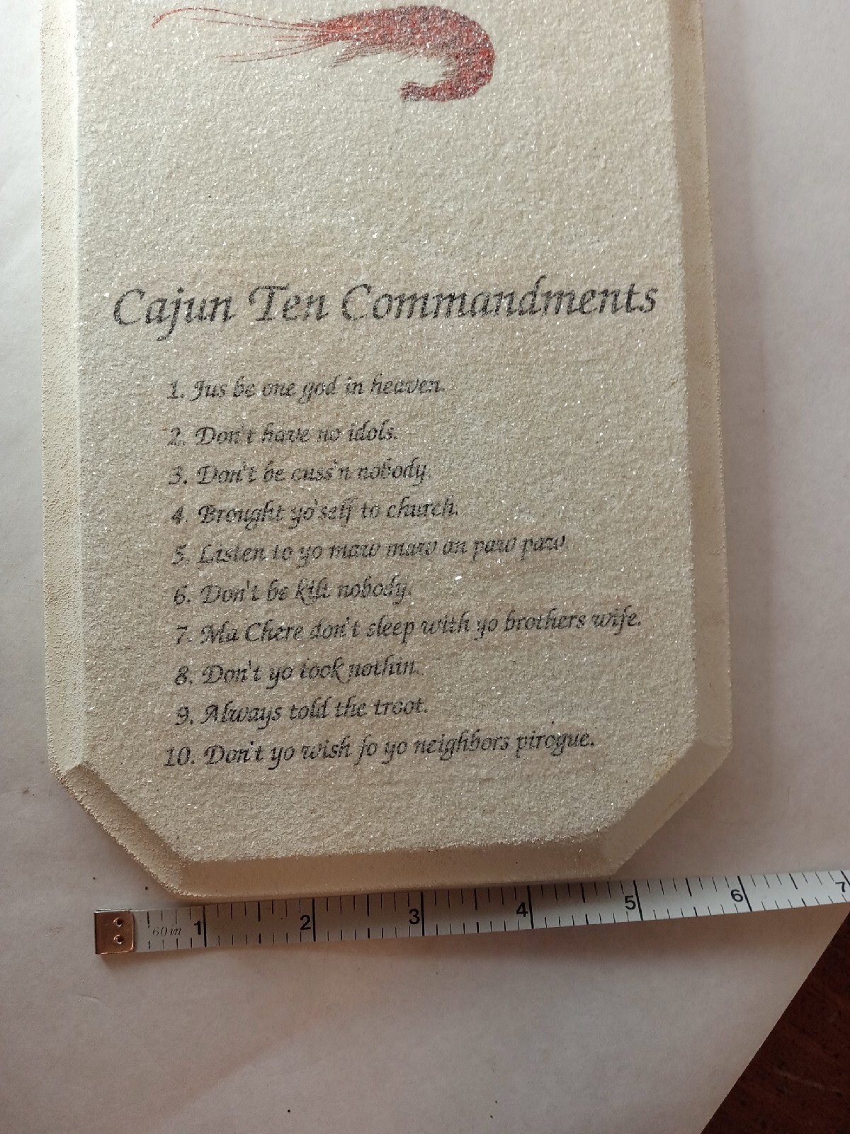 Cajun Ten Commandments 10x6 Plaque | eBay