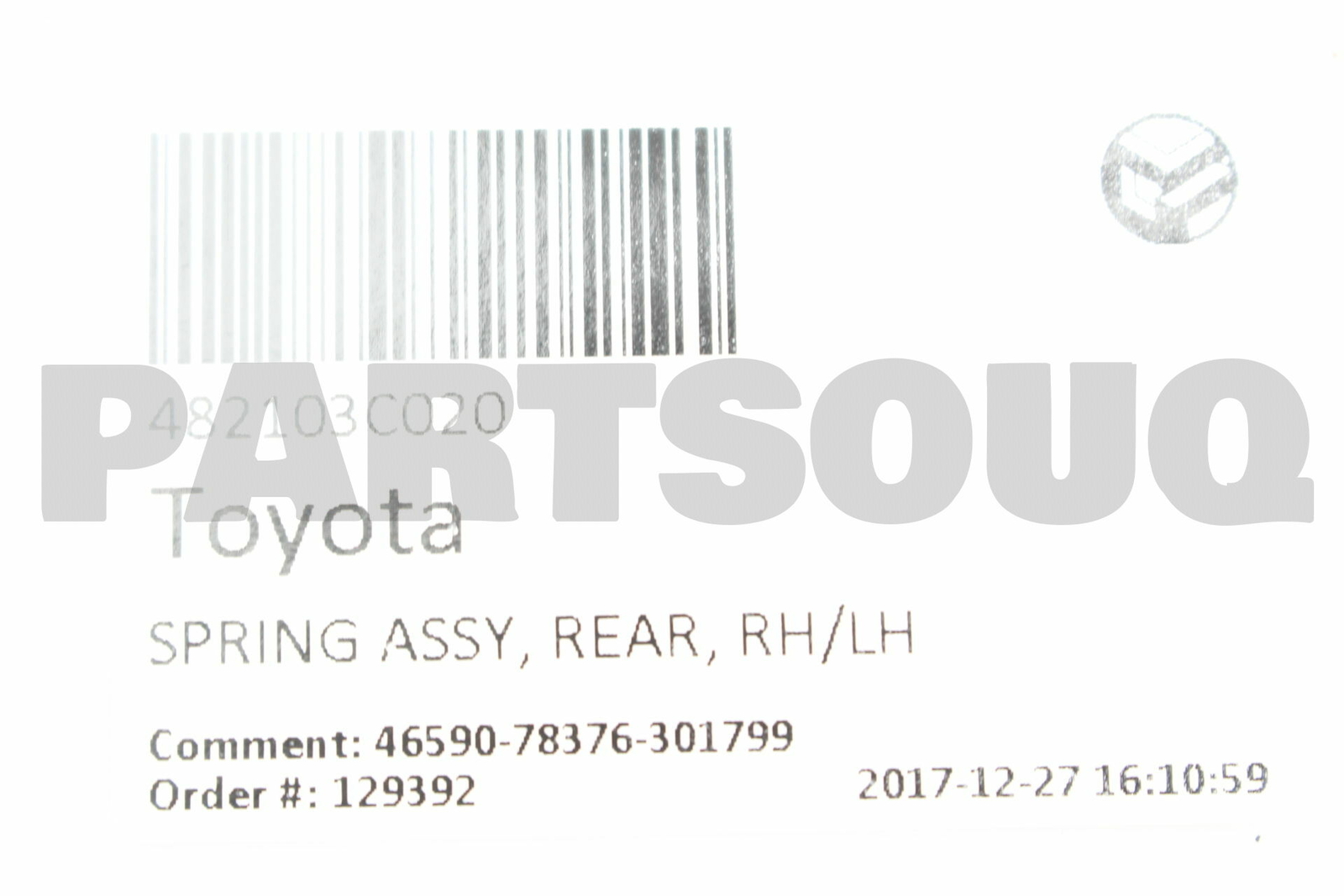 482103C020 Genuine Toyota SPRING ASSY, REAR, RH/LH 48210-3C020 | eBay