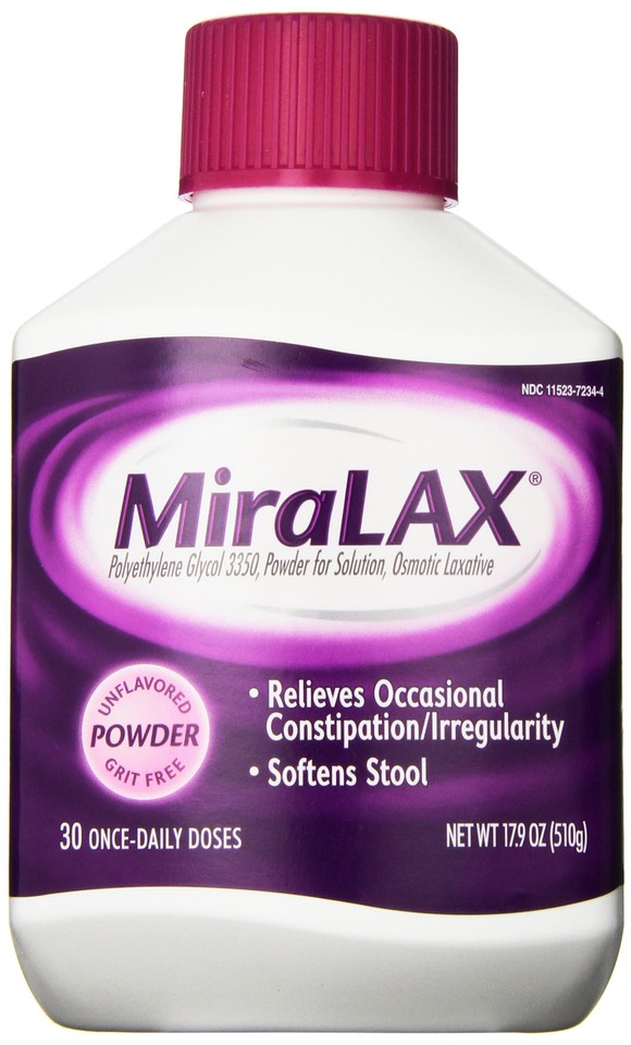 MiraLAX 17.9 oz Once-Daily Laxative 30 Doses - 17.9 OZ (Pack of 3) | eBay