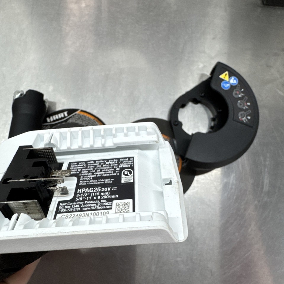 Hart HPAG25 20V Brushless 4-1/2" Angle Grinder CutOff Tool 810022396735 ...