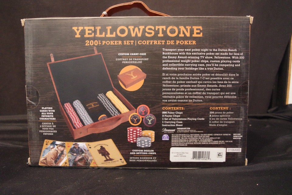 Yellowstone Dutton Ranch Poker Set 200 /pc Set ! NIB Brown Case ...