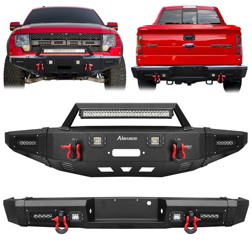 Fits 2010-2014 Ford F-150 SVT Raptor Steel Front Rear Bumper w/Winch ...