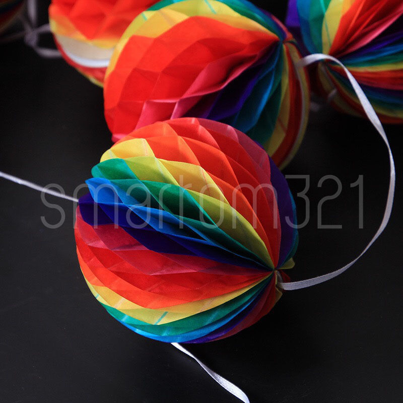 HONEYCOMB Hanging Paper BALLS Wedding Birthday Garland Party Deco Gold ...