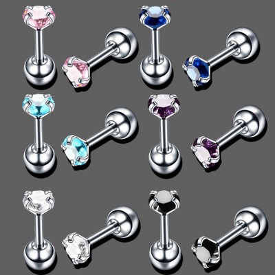 12 Pcs Tragus Ohrringe Tragus Retainer Studs Strass Ohrringe | eBay