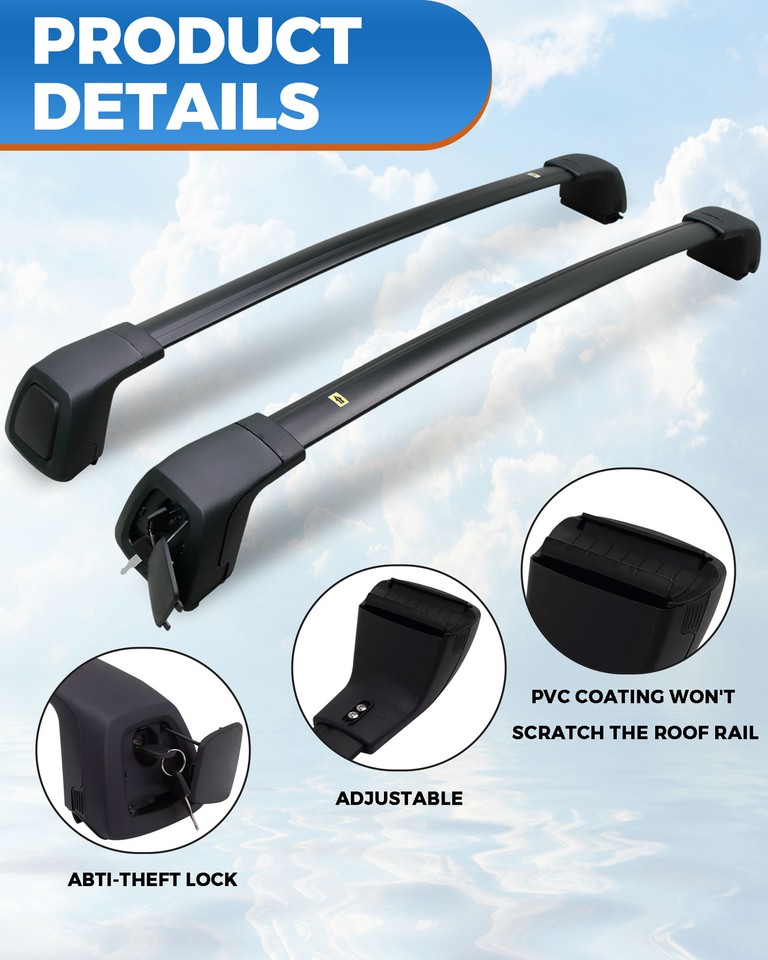 165lbs Lockable Roof Racks Cross Bar For Mazda Cx50 2023 2024 2025 ...