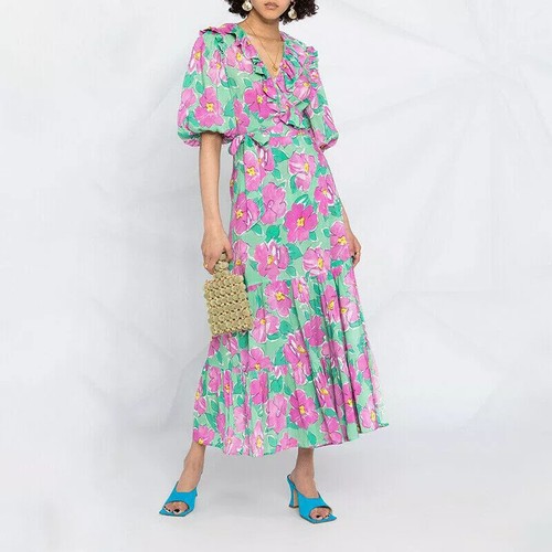 Élégant Robe Femme Long Doux Boohoo Bohoochic Vert Motif à Fleurs A099 ...