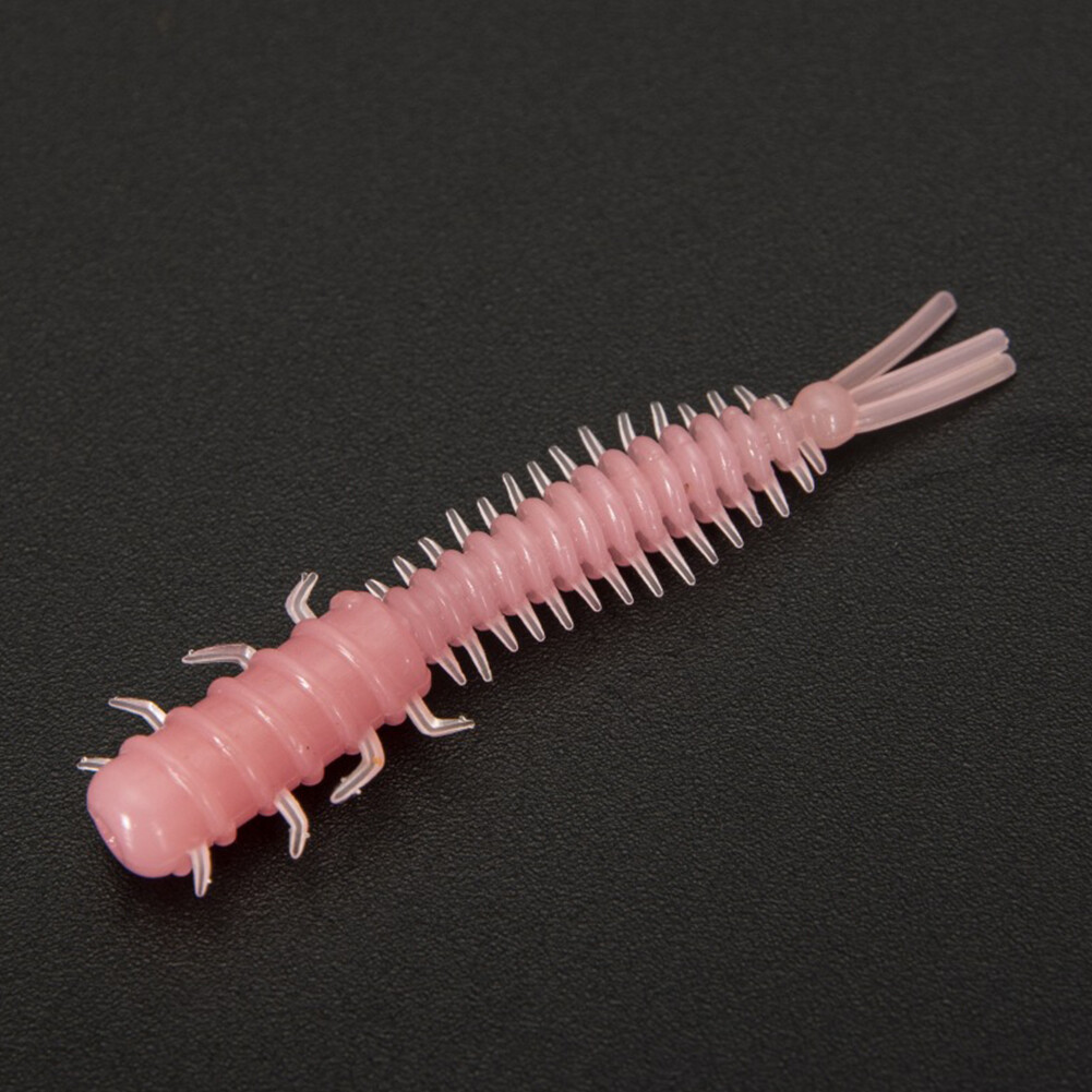 AU 20pcs Worm Fishing Soft Lures PVC Mini Artificial Wobblers Swimbaits ...