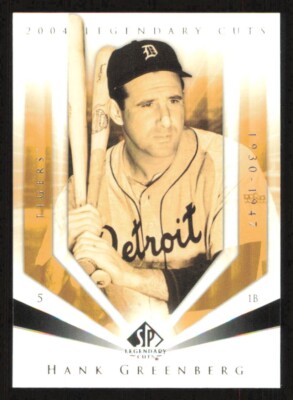 2004 SP Legendary Cuts HANK GREENBERG Base Baseball card DETROIT TIGERS ...