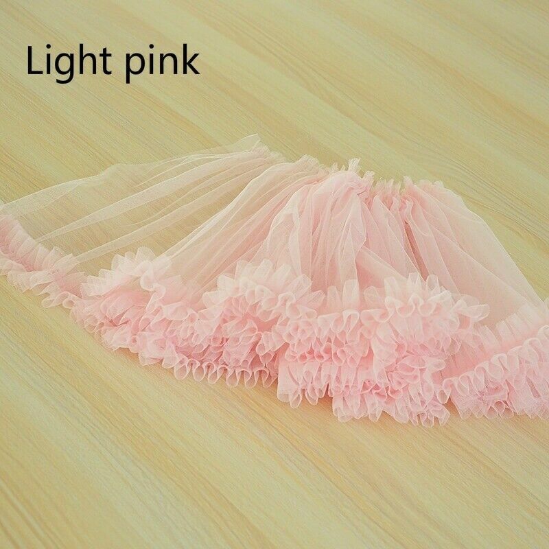 Pleated Ruffle Mesh Edging Lace Fabric Trimming Frill Crinkle DIY Dress ...