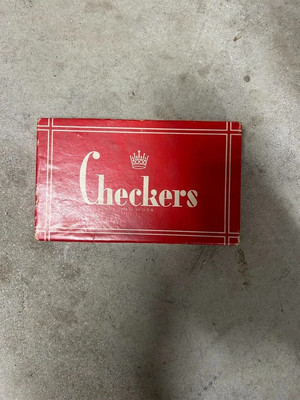 VINTAGE WOODEN CHECKER SET RED & BLACK, CHECKERS ONLY | eBay