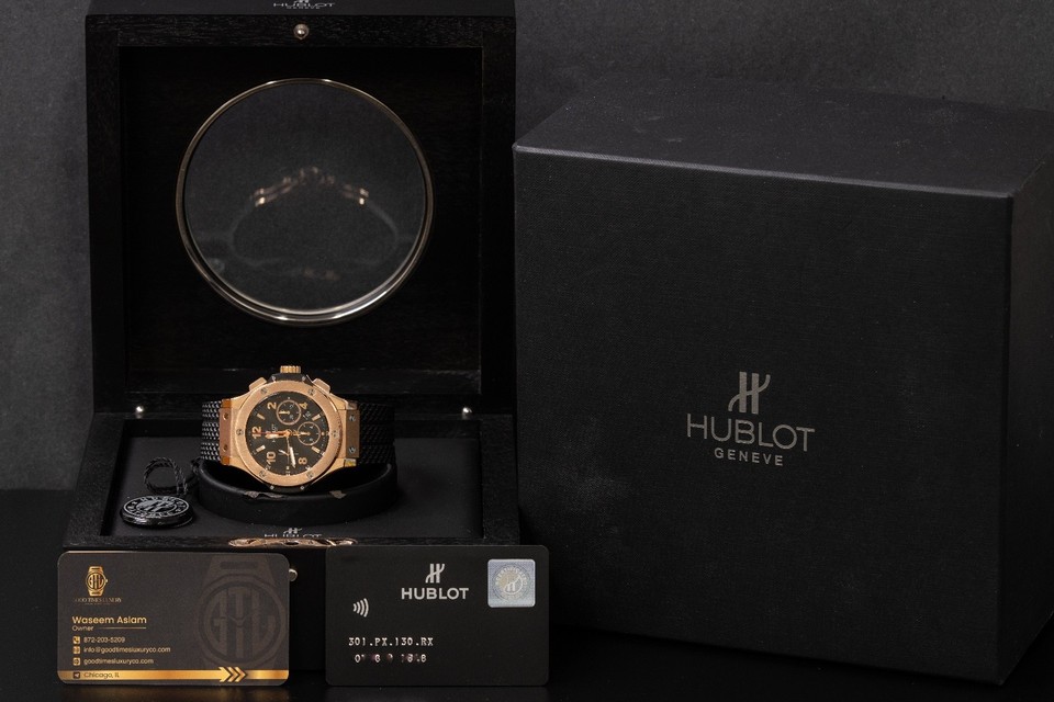 Hublot Big Bang 44mm 18K RG Chronograph 301.PX.130.RX Complete Set w ...