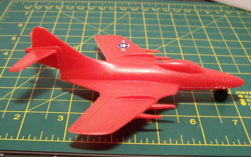 PROCESSED PLASTICS GRUMMAN U.S. NAVY F9F F-9 COUGAR JET FIGHTER RED ...