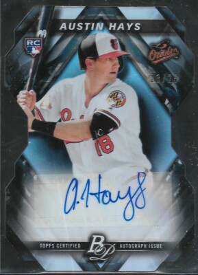 2018 Bowman Platinum Diecut Auto Austin Hayes Baltimore Orioles /25 ...