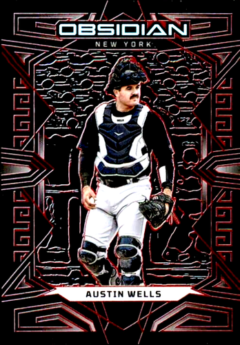 2023 Panini Chronicles Austin Wells Obsidian Red Etch #50 New York | eBay