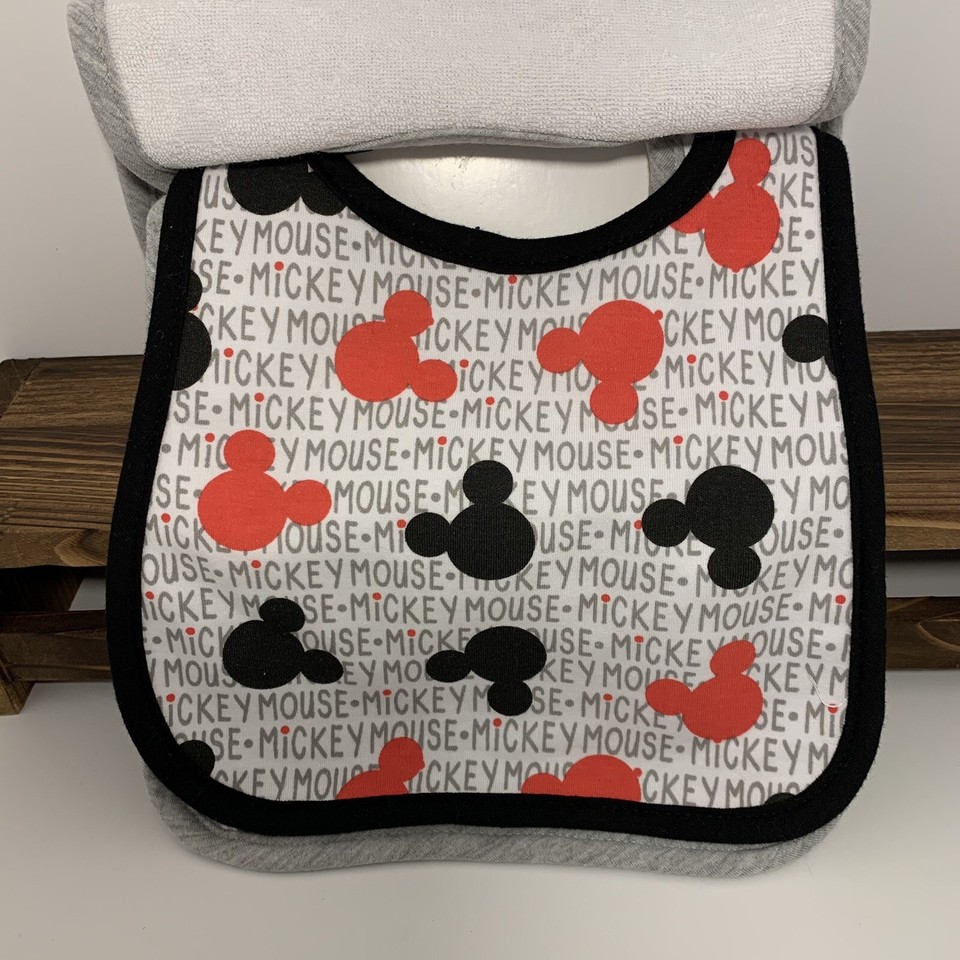 3 Pack Disney Baby Mickey Mouse Infant Cloth Bibs White/Grey Solid ...