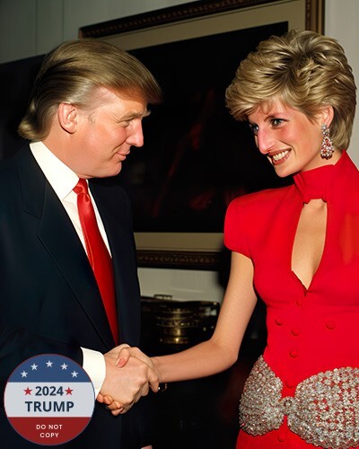 Donald Trump Photo Princess Diana Photo Auto 8x10 Ultimate MAGA Art ...
