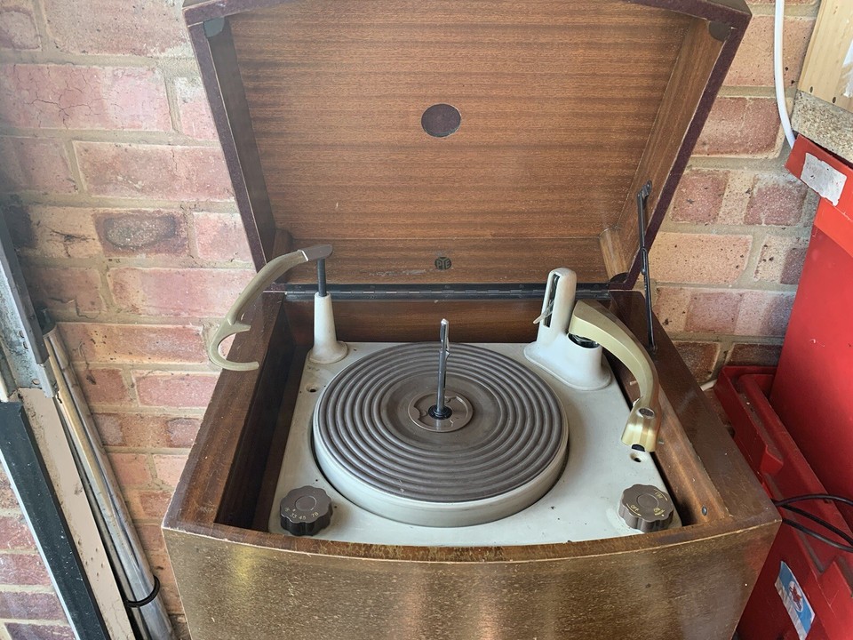 PYE BLACK BOX TURNTABLE WOODEN RECORD PLAYER HIFI BROWN 50s IT STILL ...