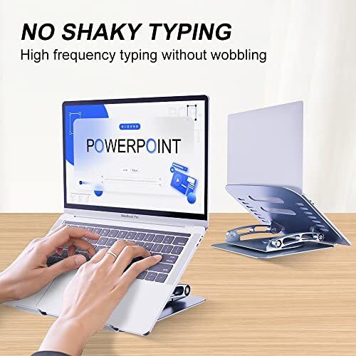 Adjustable Laptop Stand with 360 Rotating Base Ergonomic Aluminum Alloy ...
