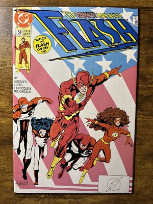 FLASH 51 DIRECT EDITION WALLY WEST GREG LAROCQUE COVER DC COMICS 1991 ...