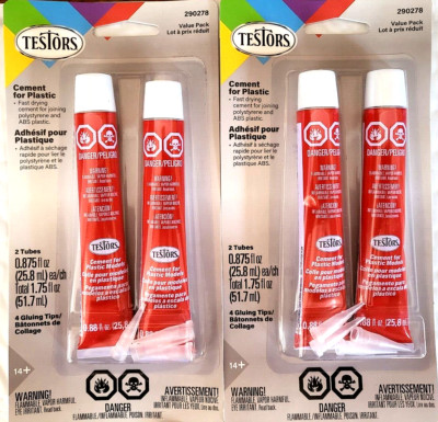 4 TUBES TESTORS .88 OZ PLASTIC MODELING CEMENT - #290278 | eBay