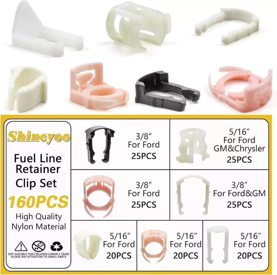 Fuel Line Retainer Clips 160PCS, 3/8 & 5/16 Fuel Line Retaining Clip ...