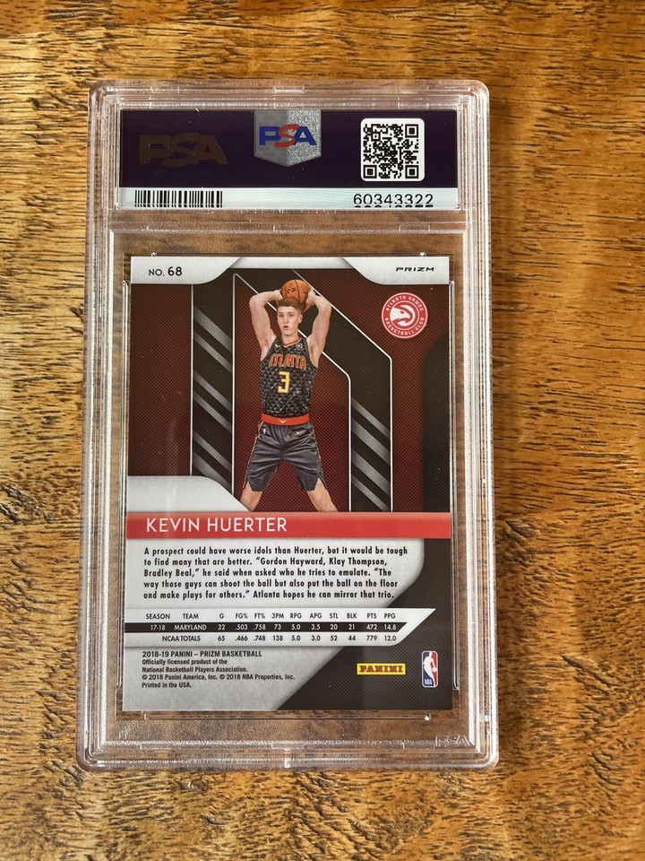 Kevin Huerter Rookie Silver Prizm 2018-19 PSA 9 Atlanta Hawks RC #68 ...