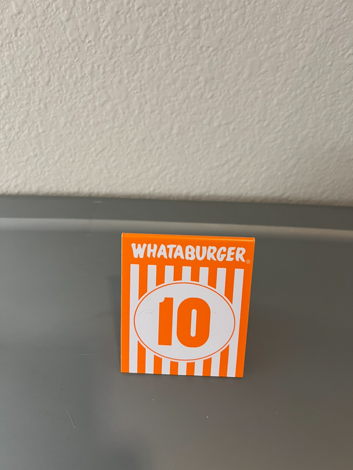 Whataburger Table Tent Markers - Individual Restaurant Order Numbers | eBay