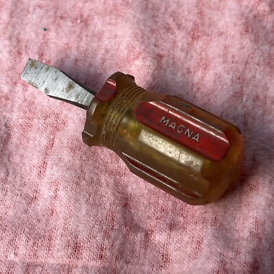 VINTAGE MAGNA NO. 4x464 STUBBY SLOTTED SCREWDRIVER MADE IN USA (w12) | eBay