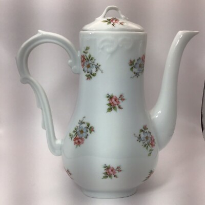 Vista Alegre Princess House Porcelain Coffee Cocoa Pot Rose Garden ...