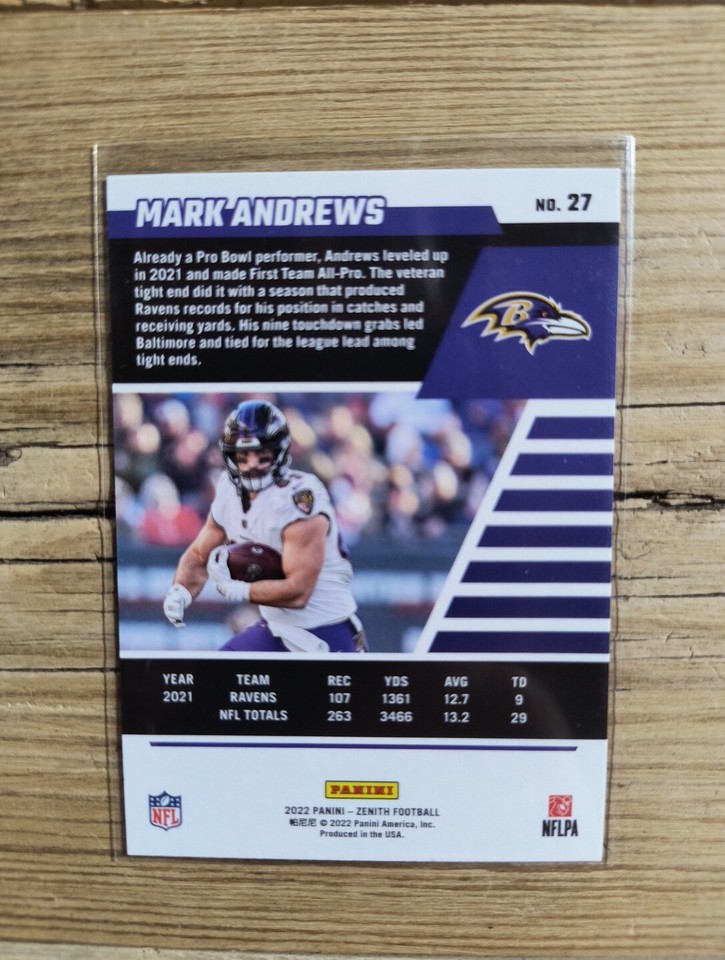 2022 Panini Zenith Base #27 Mark Andrews Ravens Football Card | eBay