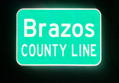 BRAZOS COUNTY LINE road sign 18"x12", Texas, College Station, Bryan ...