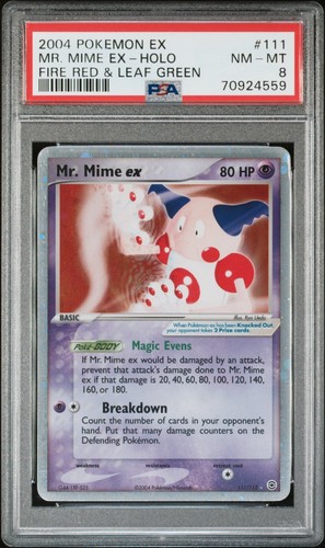 PSA 8 2004 Pokemon MR. MIME EX 111/112 Holo Ultra Rare EX Fire Red ...