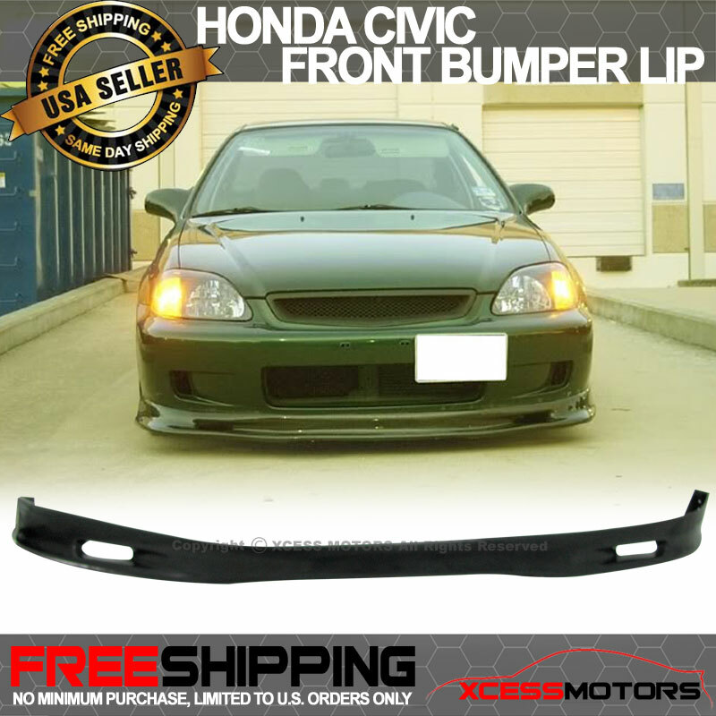 Fits 99-00 Honda Civic EK Spoon Style Front Bumper Lip Spoiler Splitter ...
