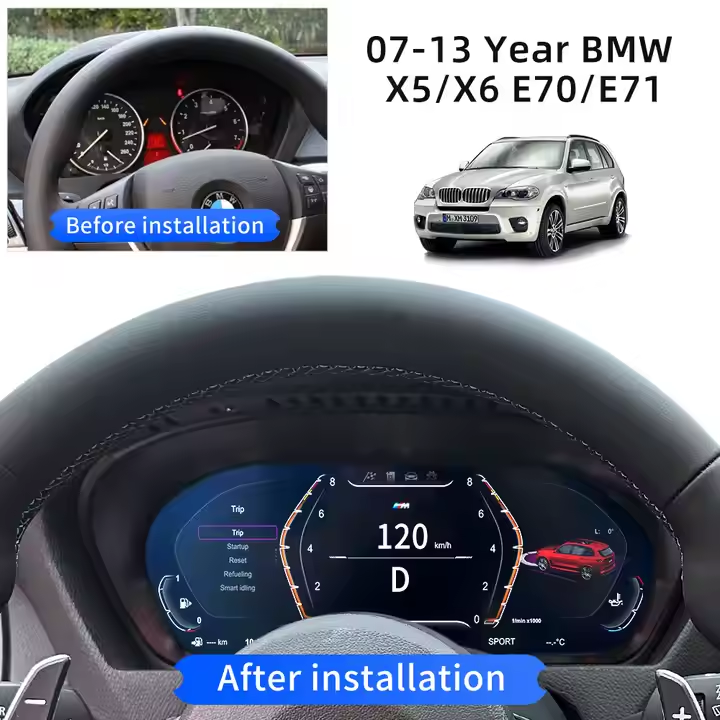 For BMW X5 E70 X6 E71 LCD Digital Cluster Instrument Dashboard ...