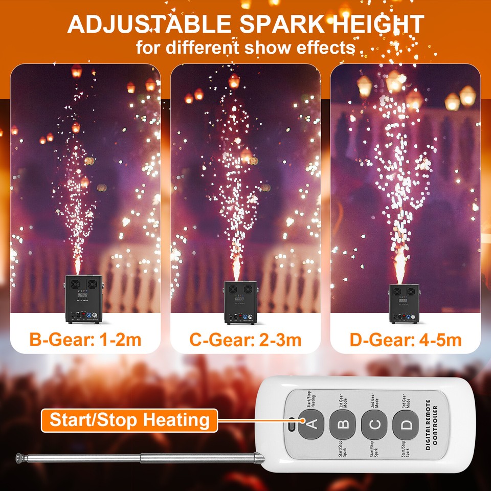 700W Cold Spark Firework Machine Stage Effect Wedding DJ Party DMX ...
