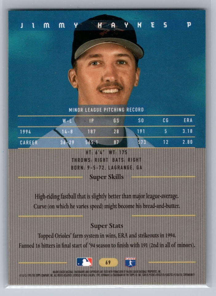 1995 Bowman's Best Baseball #69 Jimmy Haynes Baltimore Orioles | eBay