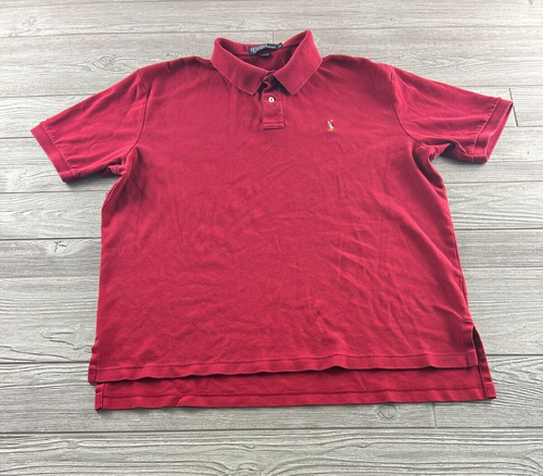 Polo Ralph Lauren Large Dark Red Maroon Burgundy Mens Polo Logo Shirt ...