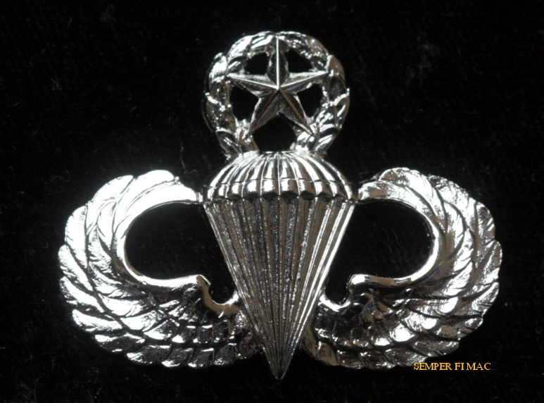 AUTHENTIC REGULATION MASTER PARACHUTE BADGE JUMP WING PIN US ARMY ...