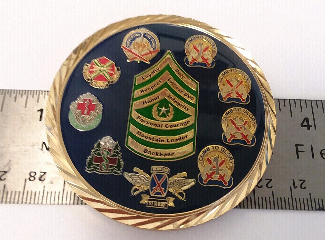 US Army 10th Mountain Division DCSM Sergeant Major Challenge Coin Some ...