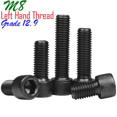 M8 1.25 Left Hand Thread Grade 12.9 Alloy Steel Hex Socket Cap Head ...