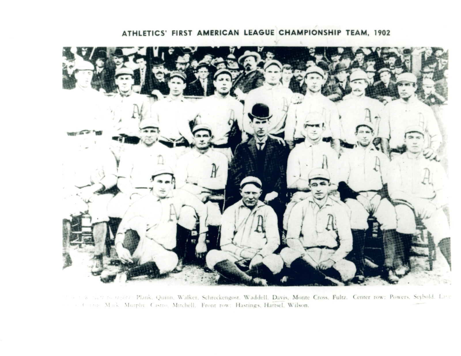 1902 PHILADELPHIA ATHLETICS A'S AMERICAN LEAGUE CHAMPS 8X10 TEAM PHOTO ...